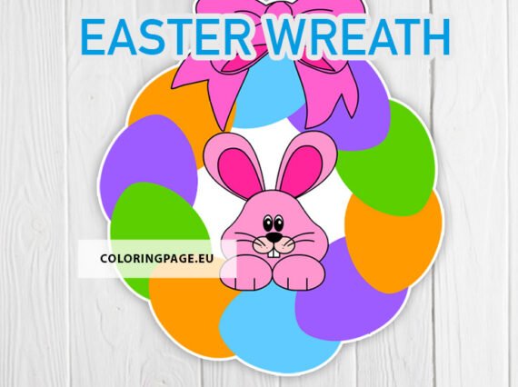 Printable Easter Wreath | Coloring Page