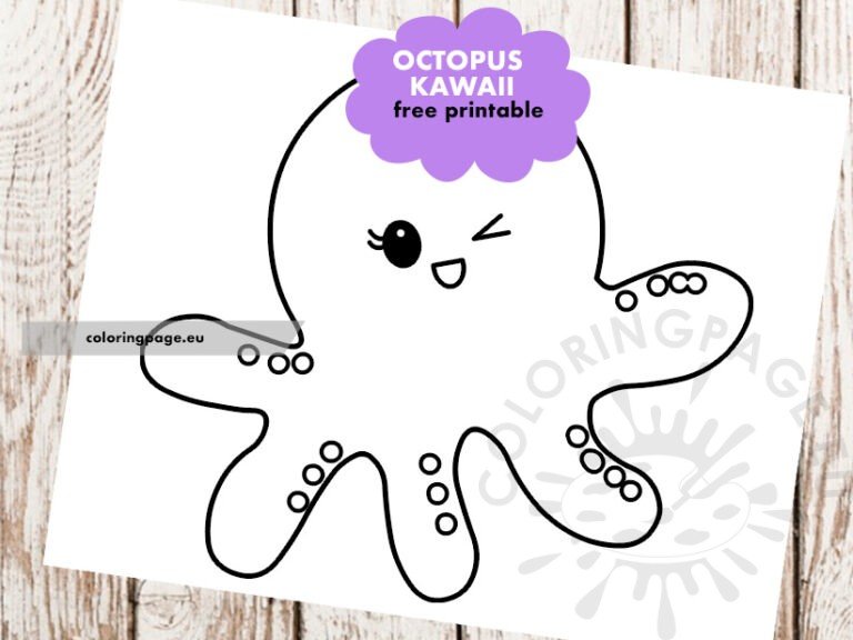 Cartoon octopus kawaii | Coloring Page