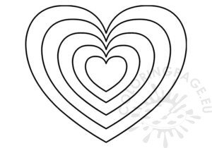 Printable rainbow heart | Coloring Page