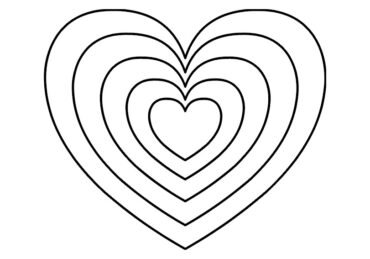 Printable rainbow heart | Coloring Page