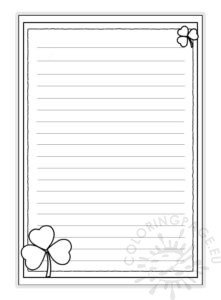 St Patrick's Day Writing Paper | Coloring Page