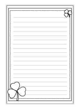 St Patrick's Day Writing Paper | Coloring Page