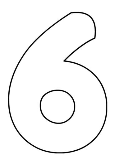 Printable 6 bubble letter | Coloring Page