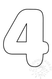 4 bubble letter | Coloring Page