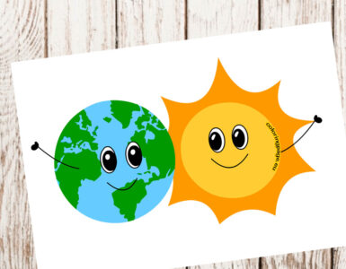 Planet earth and sun | Coloring Page