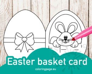 Bunny Basket Card | Coloring Page