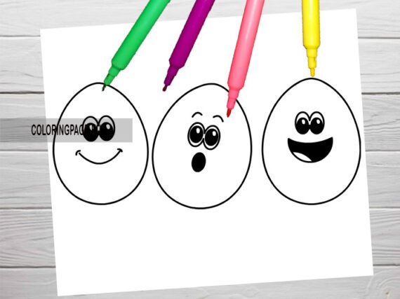Funny Easter Eggs | Coloring Page