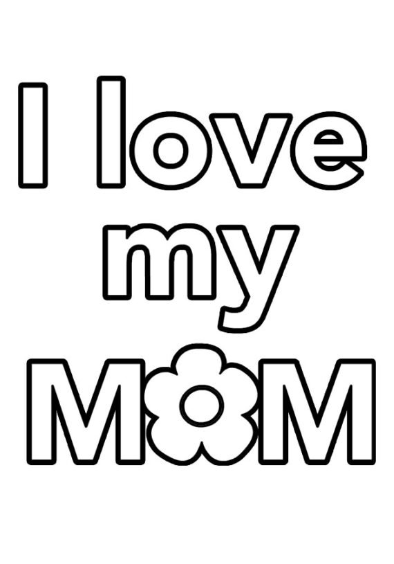 I Love my mom coloring page | Coloring Page