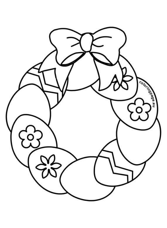 Paper easter egg wreath | Coloring Page