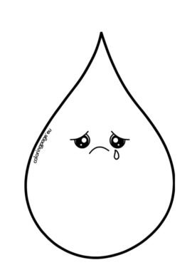 Sad water drop | Coloring Page