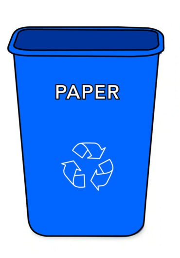 Free Blue Paper Recycling Bin | Coloring Page