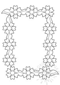 Flower page border | Coloring Page