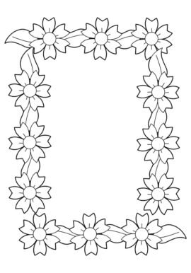 Flower page border | Coloring Page