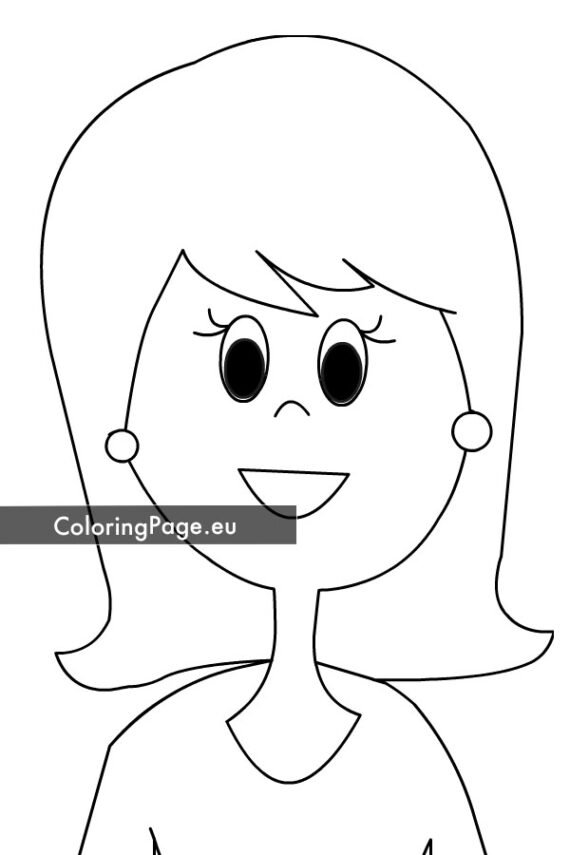 Mom face | Coloring Page