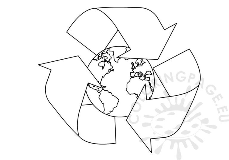 Planet Earth and Recycling | Coloring Page