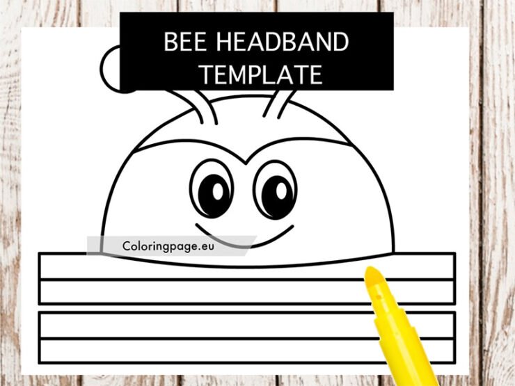 Bee headband template | Coloring Page