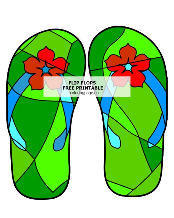 Colorful flip flops | Coloring Page