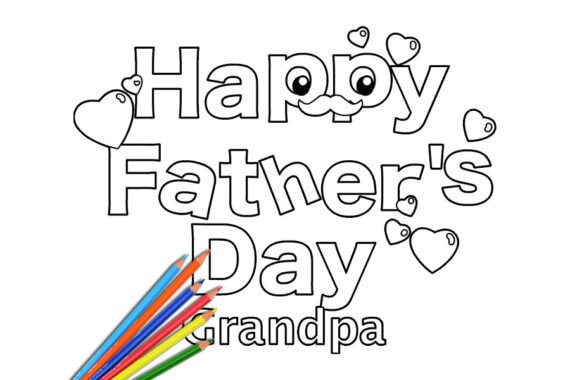 Fathers day card grandpa | Coloring Page