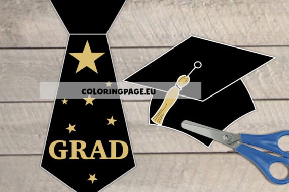 Graduation Photo Booth Props | Coloring Page