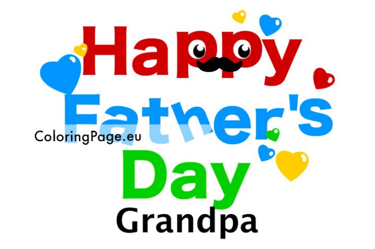 Printable Happy Fathers Day Grandpa Coloring Page