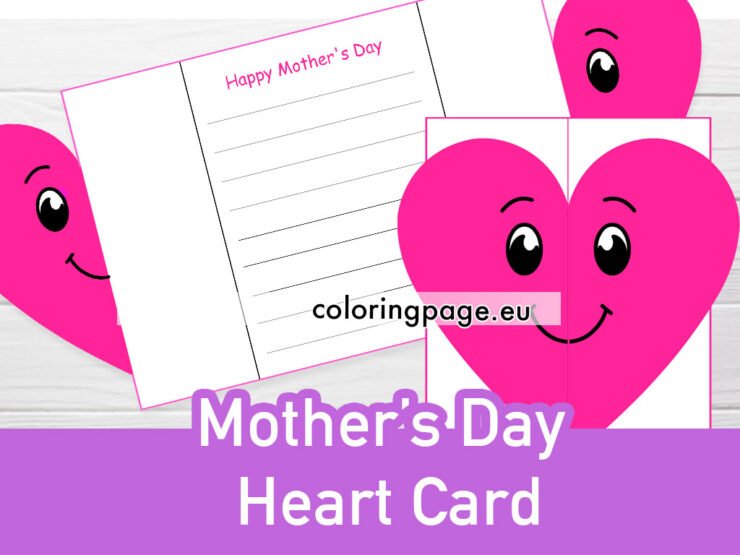 Paper Heart Card Mothers Day | Coloring Page