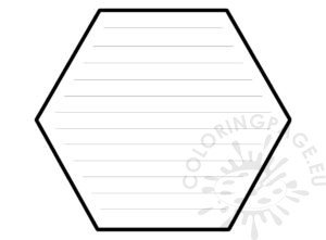 Hexagon writing shape | Coloring Page