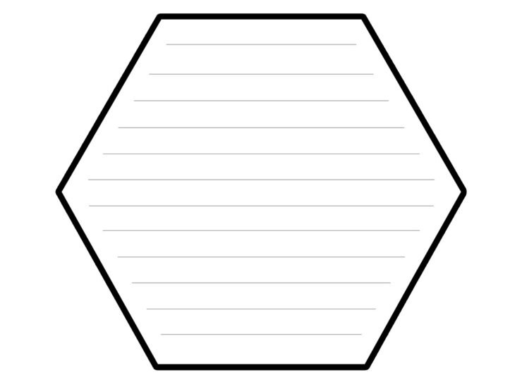 Hexagon writing shape | Coloring Page