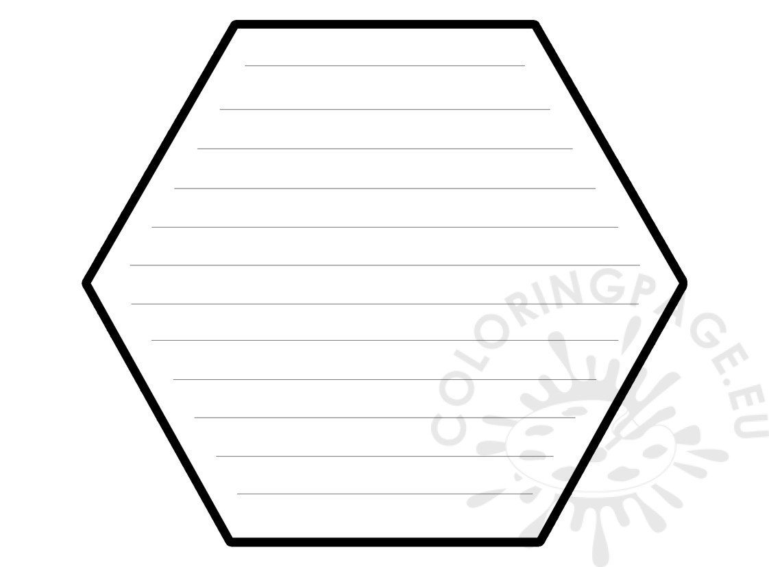 Hexagon writing shape | Coloring Page