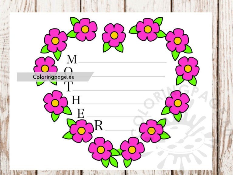 Mother Acrostic poem | Coloring Page