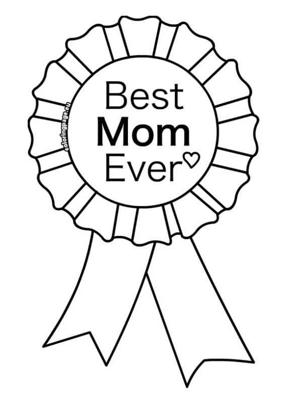 Mother's Day Badge | Coloring Page