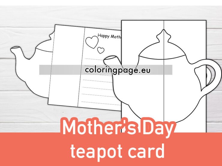 Mother's Day Folding teapot card | Coloring Page