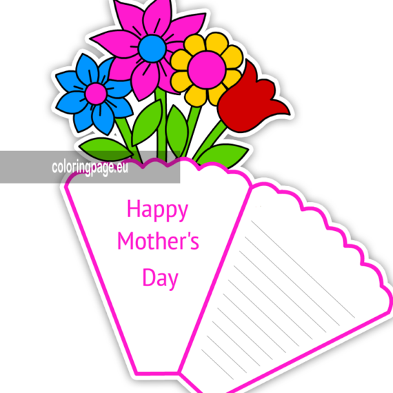 Mothers Day writing bouquet | Coloring Page