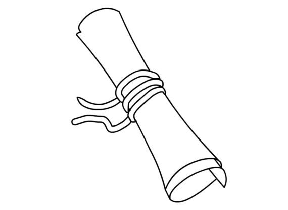 Rolled up scroll drawing | Coloring Page
