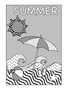 Summer line art | Coloring Page