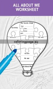 Elementary school All about me worksheet | Coloring Page