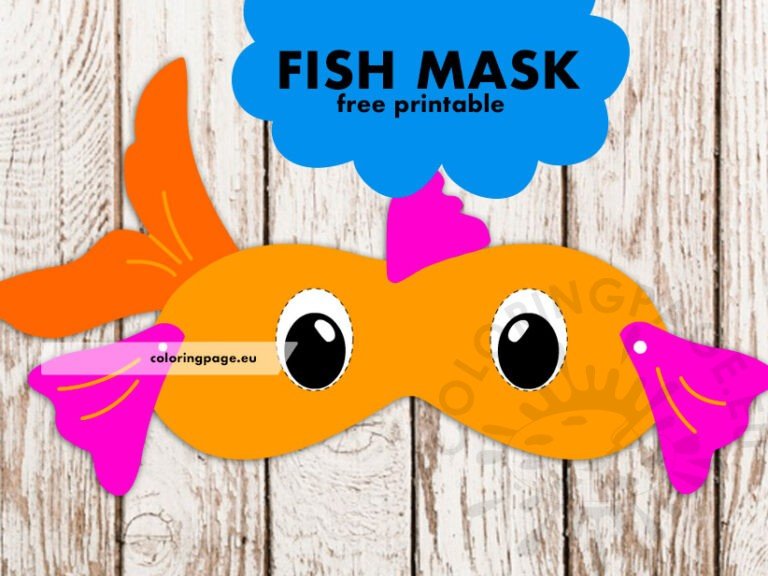 Printable Fish mask | Coloring Page