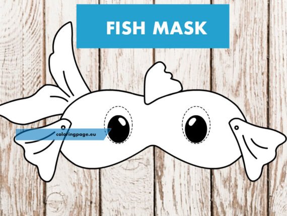 Fish mask template | Coloring Page