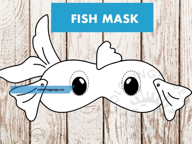 Fish mask template | Coloring Page
