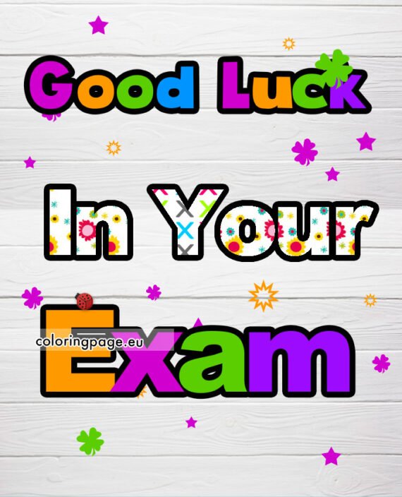 Good Luck In Your Exam | Coloring Page