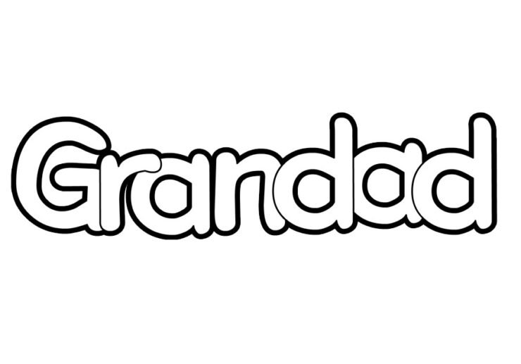 Grandad word | Coloring Page