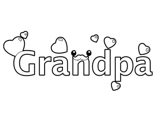 Grandpa lettering | Coloring Page