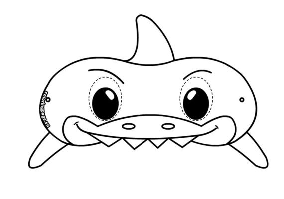 Mask shark template | Coloring Page