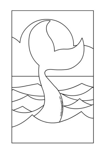 Mermaid tail in sea waves | Coloring Page