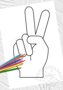 Peace sign hand | Coloring Page