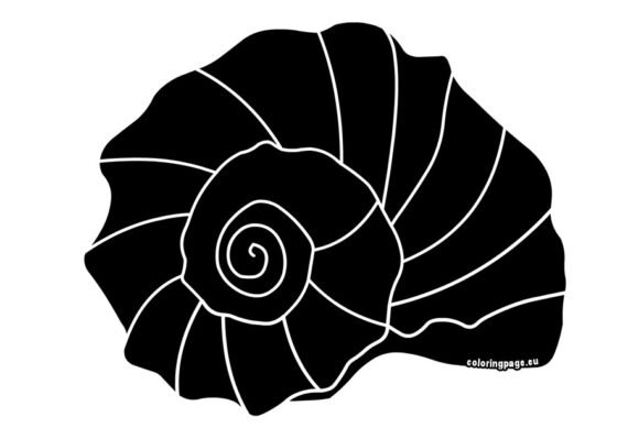 Spiral shell silhouette | Coloring Page