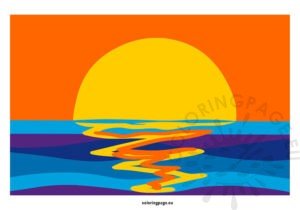 Printable Sunset | Coloring Page