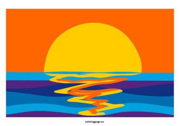 Printable Sunset | Coloring Page
