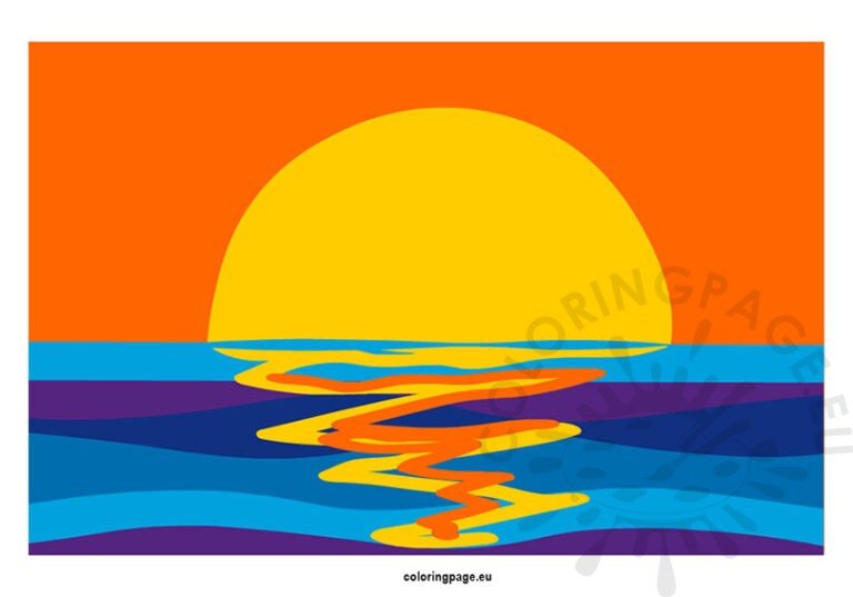 Printable Sunset | Coloring Page