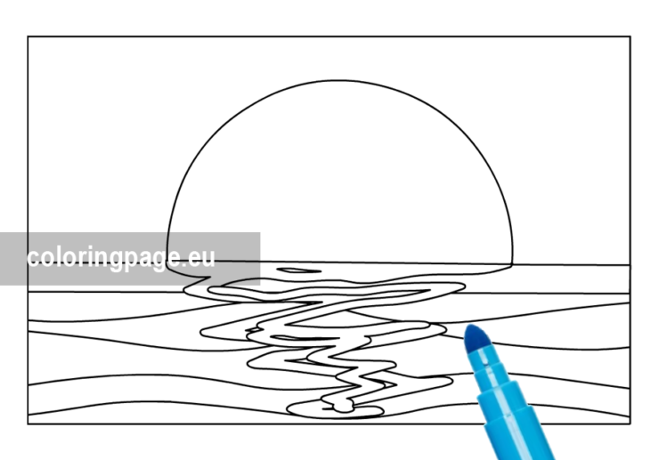 Simple sunset | Coloring Page