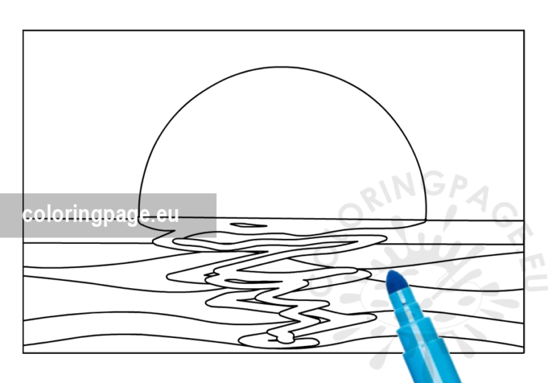 Simple sunset | Coloring Page